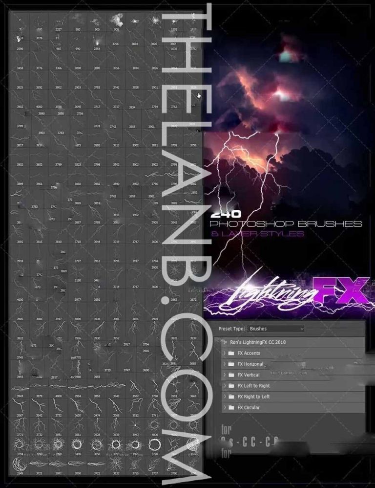 [VShare Brush] Ron’s Lightning FX - Bộ Ánh Sáng Hiệu Ứng Tia Sét, Tia Lửa Điện Chi Tiết Cao (ABR ...